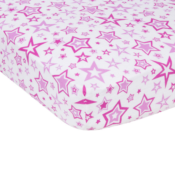Miracle Blanket Stars Purple 1 - Piece Standard Crib Flat Sheet | Wayfair