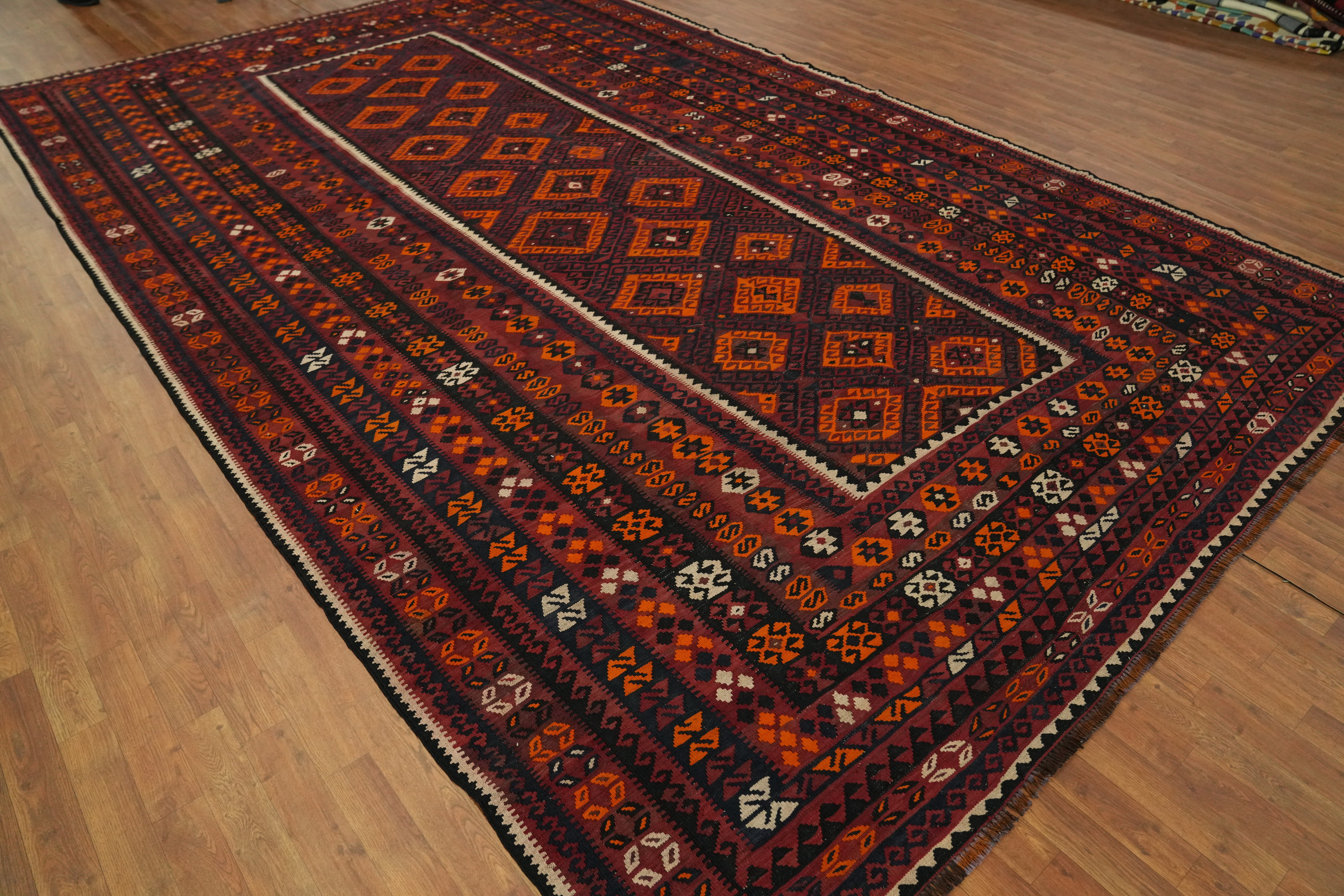 Dakota Fields Geometric Kilim Oriental Large Rug 9x15 | Wayfair