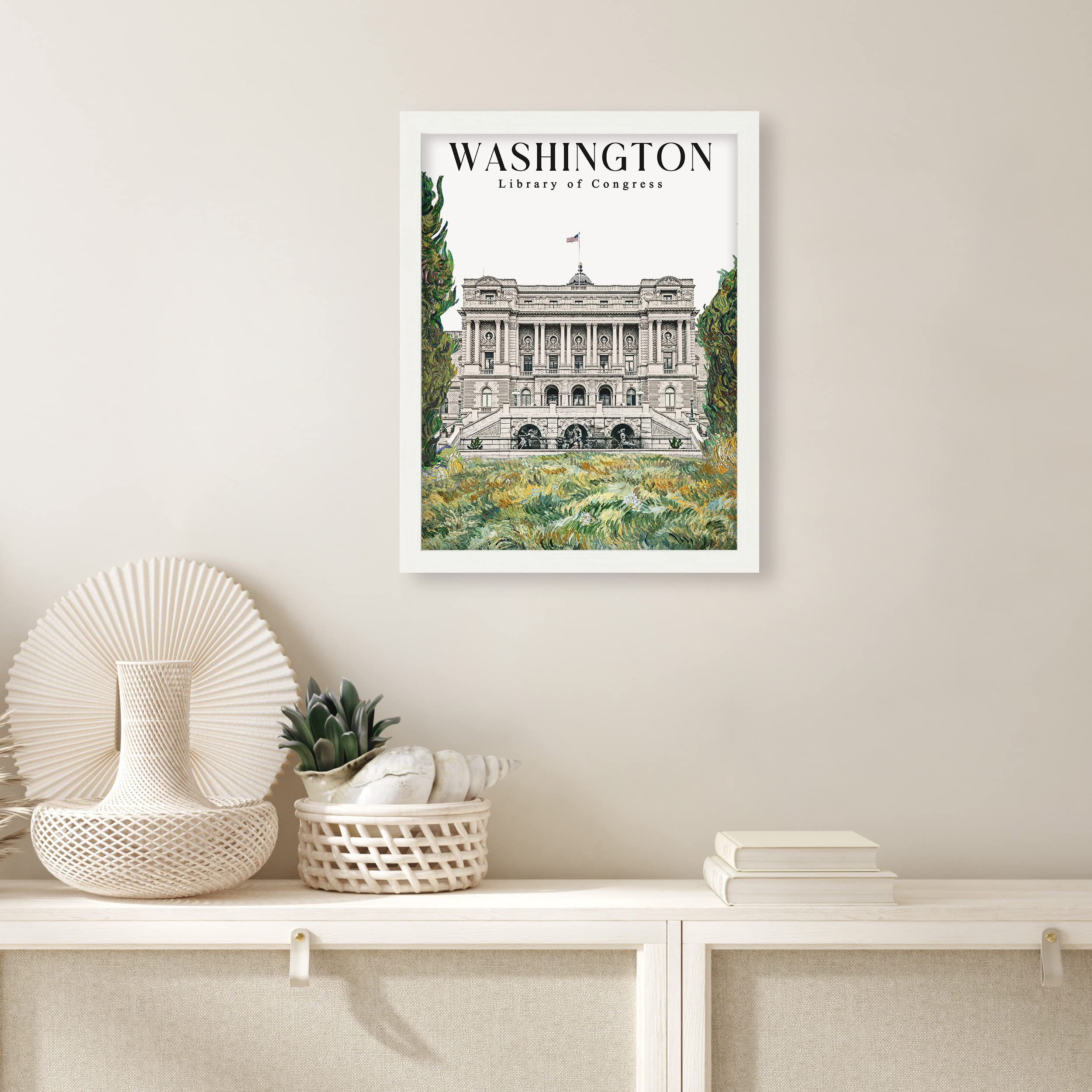 SIGNLEADER Bathroom Decor Library of Congress Capitol Hill Washington ...