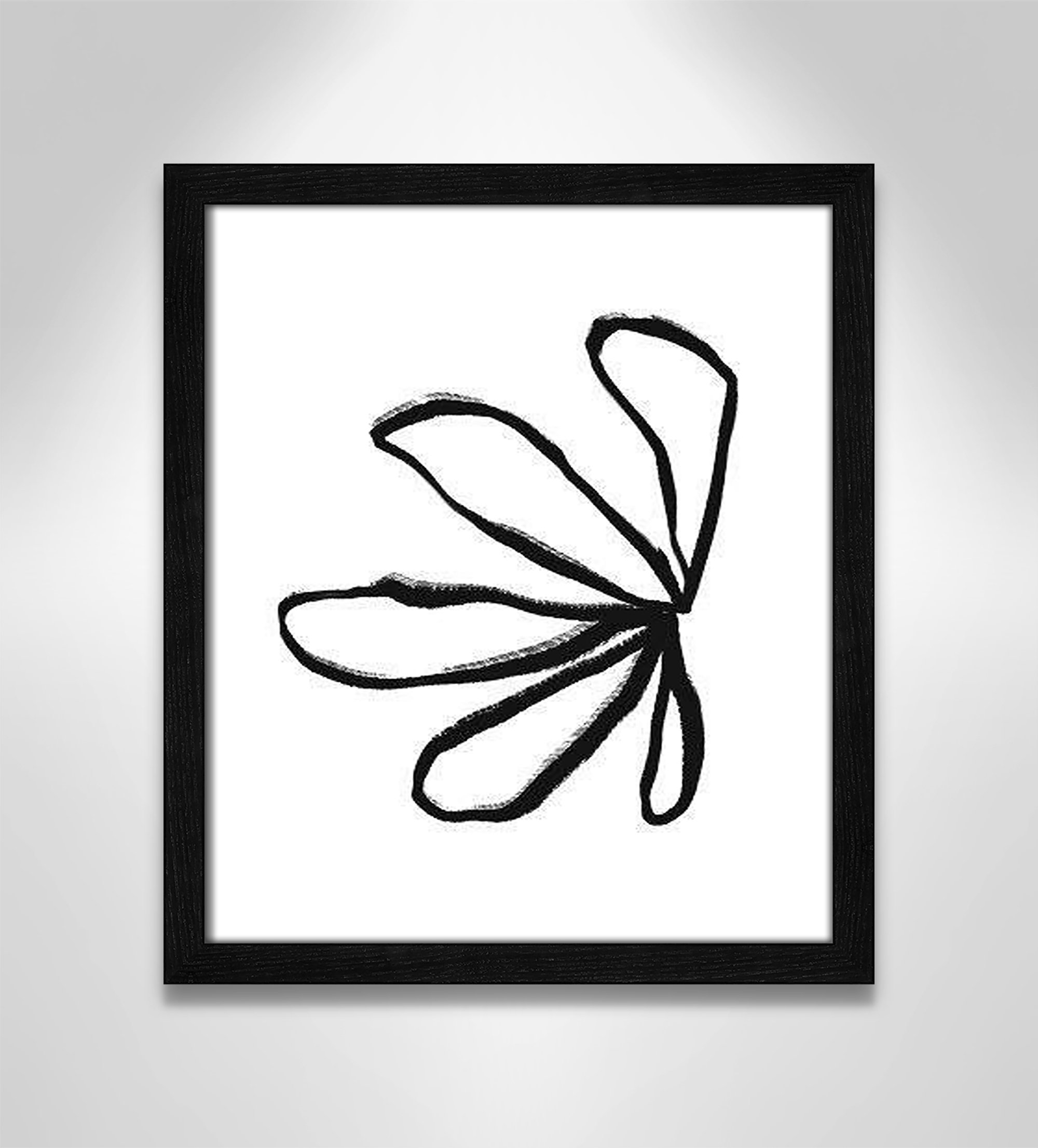 Casa Fine Arts Line Drawing Collection Petals Framed On Paper by Leah ...