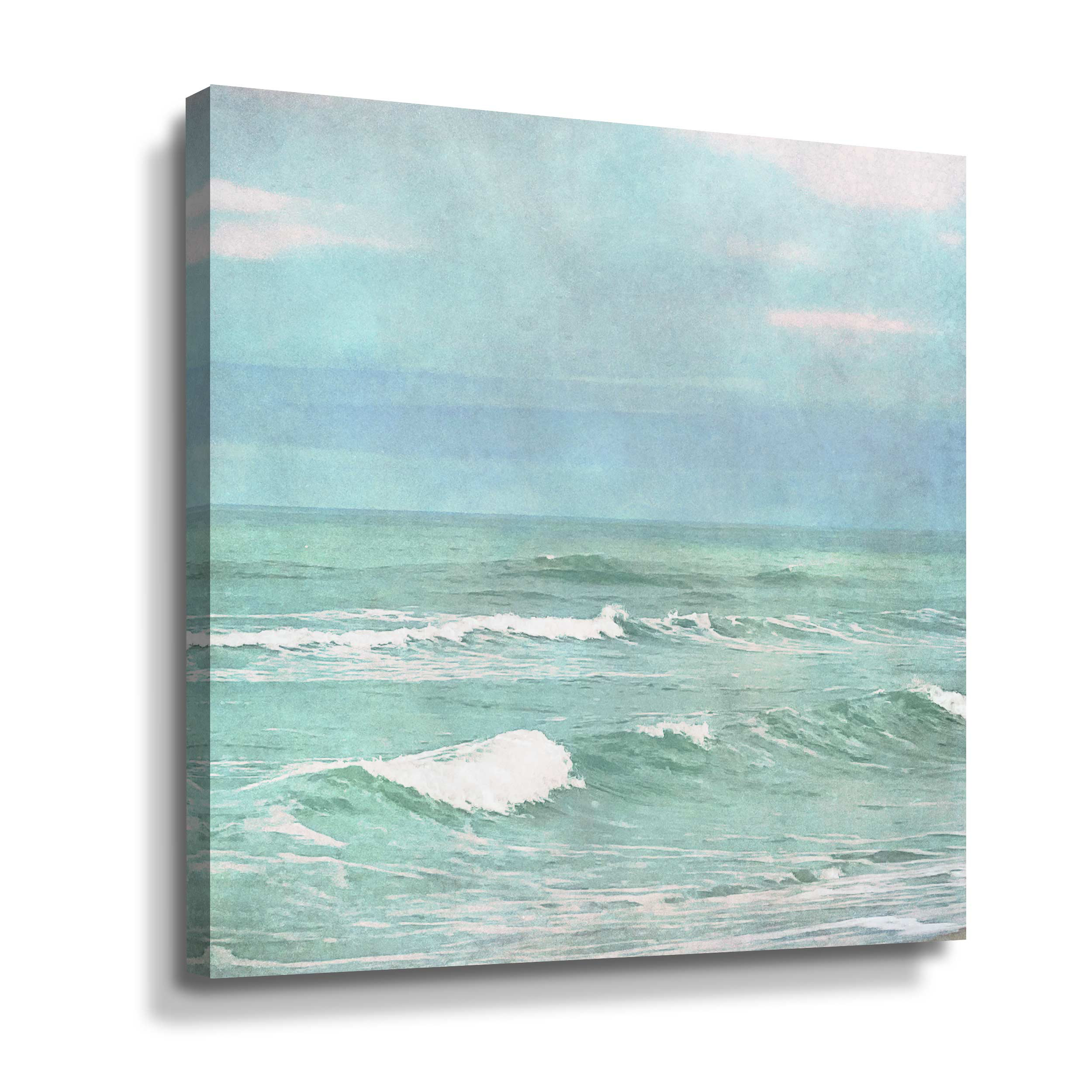 Highland Dunes Aqua Ocean Waves Very Peri Blue Sky Watercolor II ...