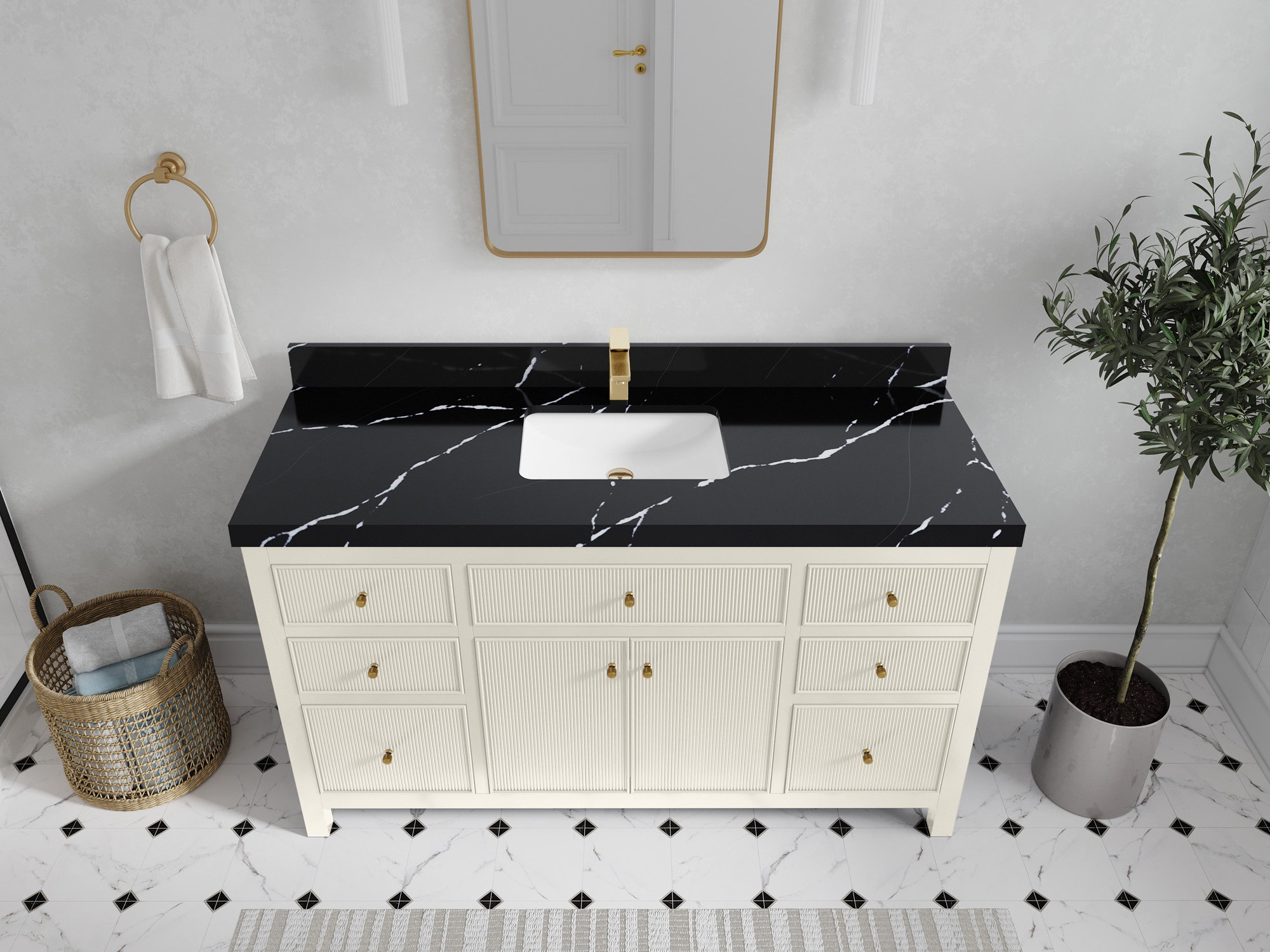 Willow Collections Sonoma 60 In. W X 22 In. D Single Sink Bathroom ...