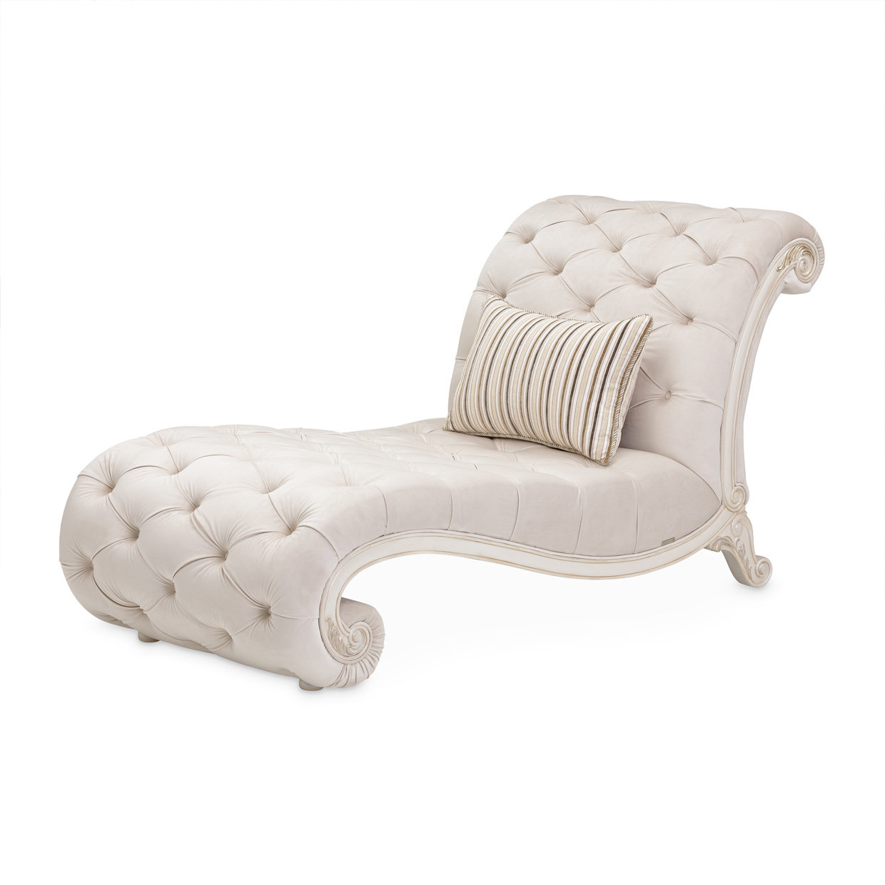 Michael Amini Chamberi Chaise - Ivory/Classic Pearl | Wayfair
