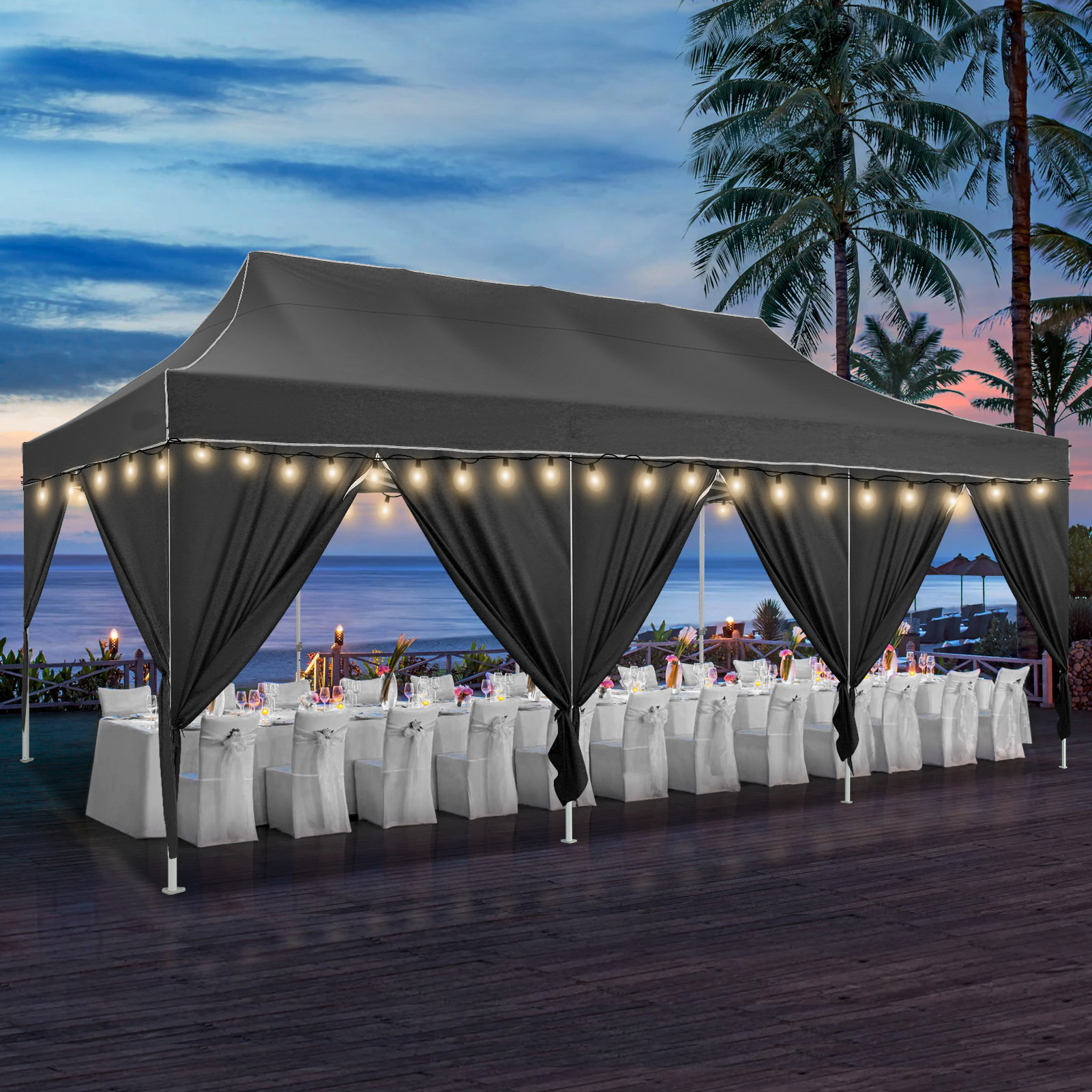 Cobizi 10×30 FT Pop Up Heavy Duty Party Tent with Walls Canopy ...