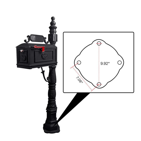 Polar Aurora Cast Aluminum Mailbox With Post Barcelona Decorative ...