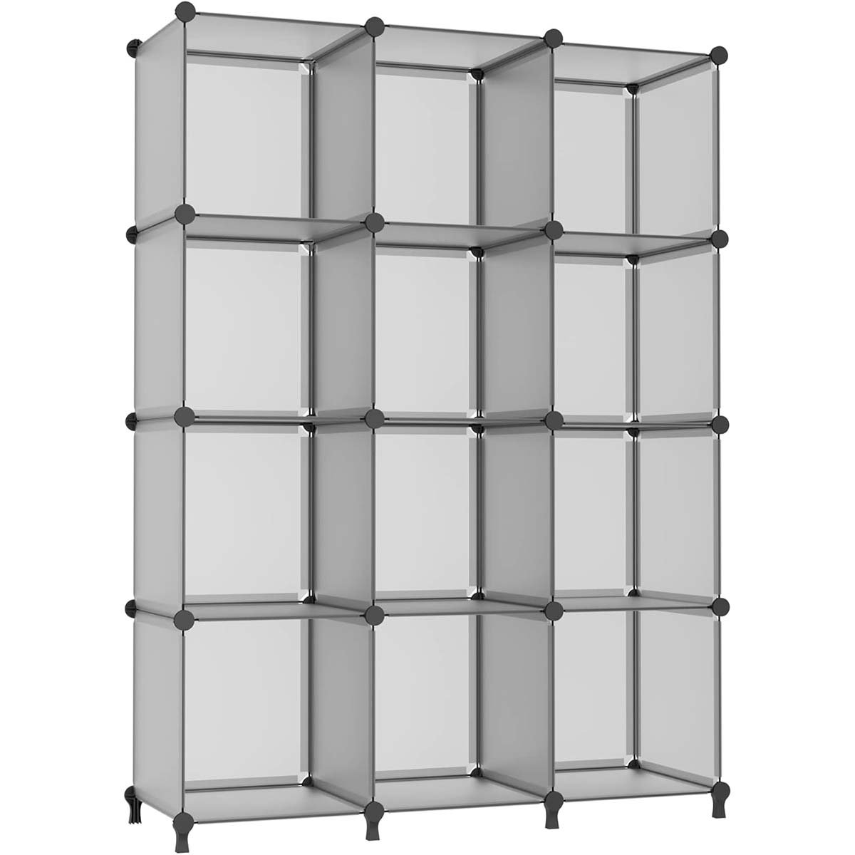 KINOFO Cube Storage Organizer Storage 12 Cube Bookshelf DIY Plastic ...