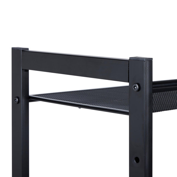 Rebrilliant 4 Tier Adjustable Mesh Shoe Rack in Black | Wayfair