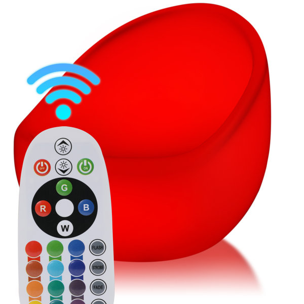 Orren Ellis Acord Egg Shape LED Light Up Chair Modern Lighting Seat RGB ...