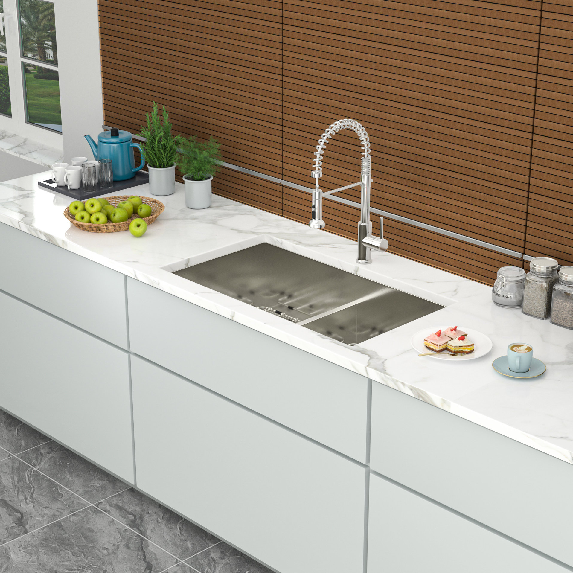 fengshu Double Bowl Undermount Kitchen Sink 33"X19", Stainless Steel 16 ...