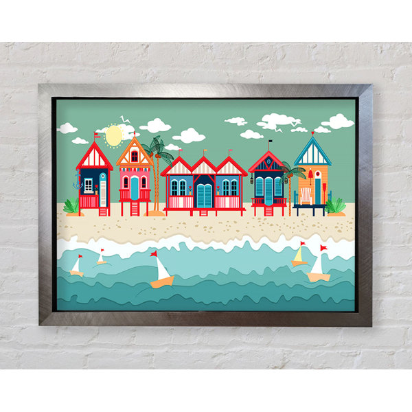 Breakwater Bay Beach Huts And Sailboats - Single Picture Frame Print ...