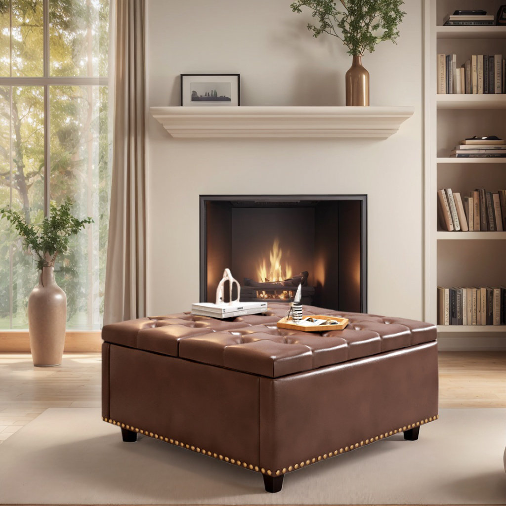 Alcott Hill® 1pc, Large Storage Footstool Coffee Table With Lifting Top ...