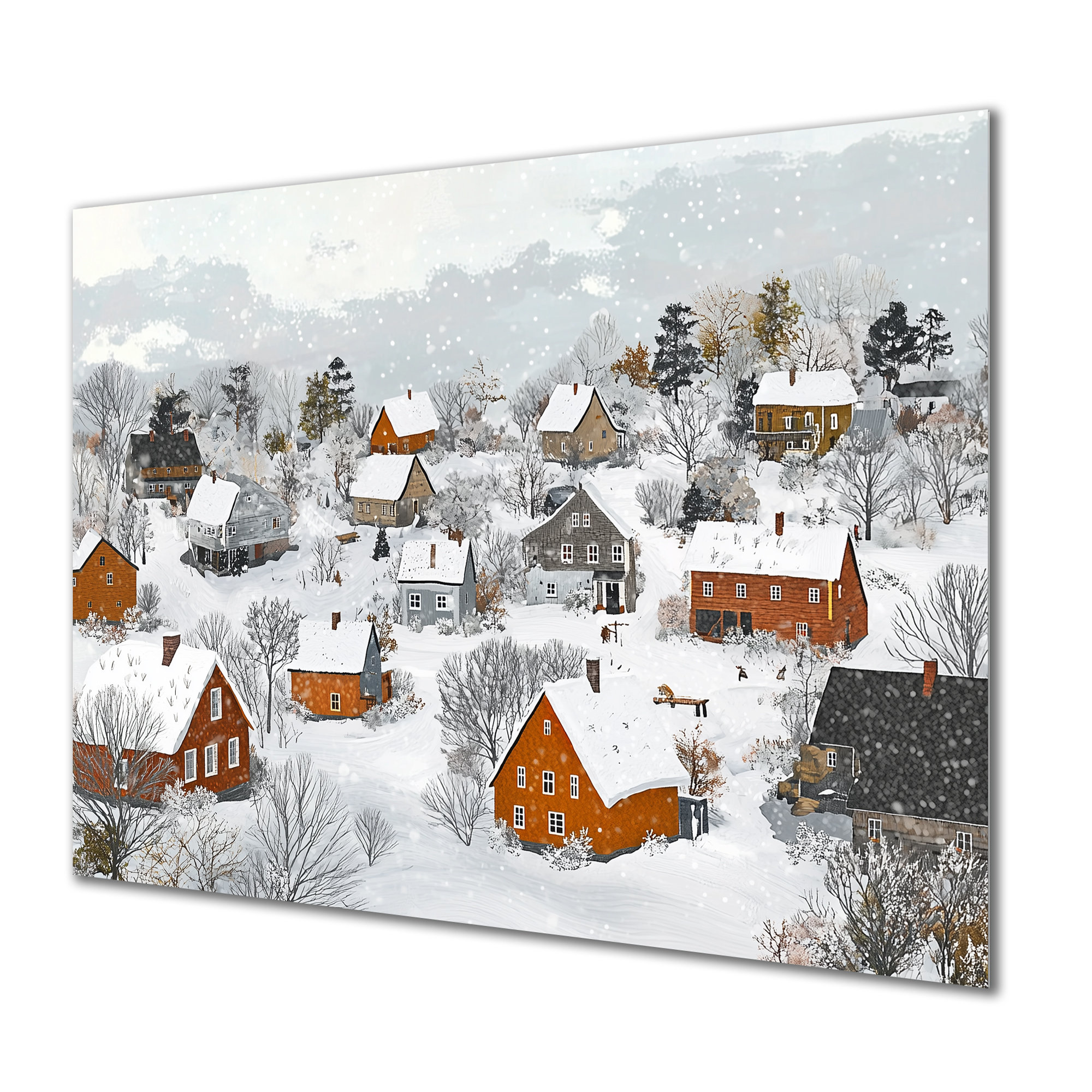 Ophelia & Co. Snowy Village In Alaska I - Winter Landscape Metal Art ...