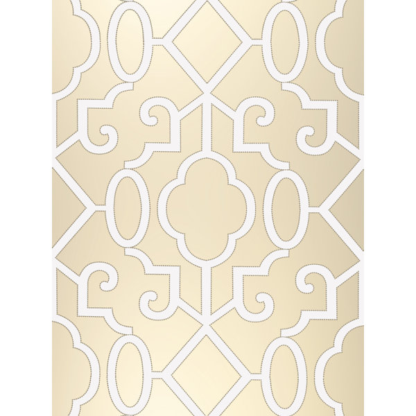 THSc Oriana Ming Fretwork Geometric 15' L x 25.5" W Smooth Wallpaper ...