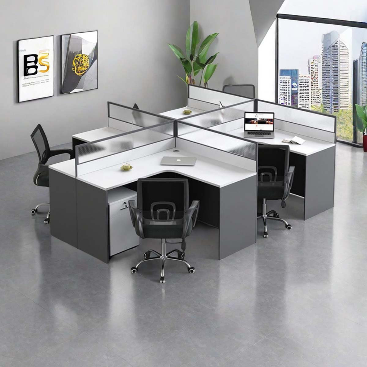 Asainvestology Executive desk Multiple desk Partition Desk | Wayfair
