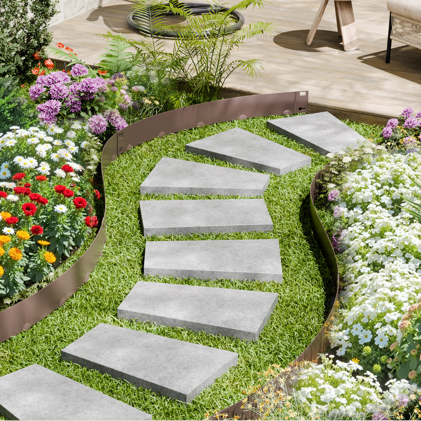 Stellweilan Tessberg Steel Landscape Edging 5 Packs 39in Rust-Resistant ...