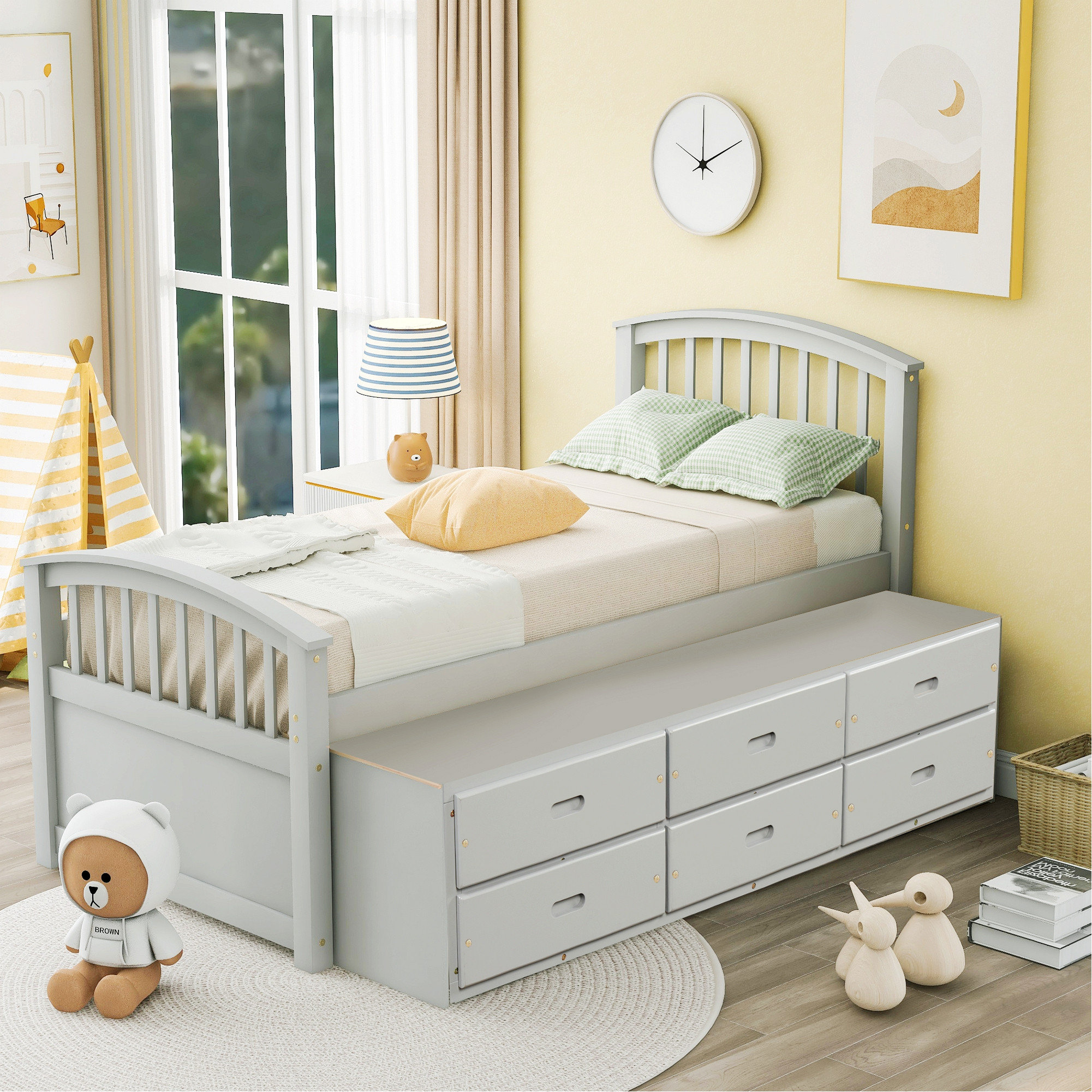 Lark Manor™ Attiya Solid Wood Slat Storage Bed | Wayfair