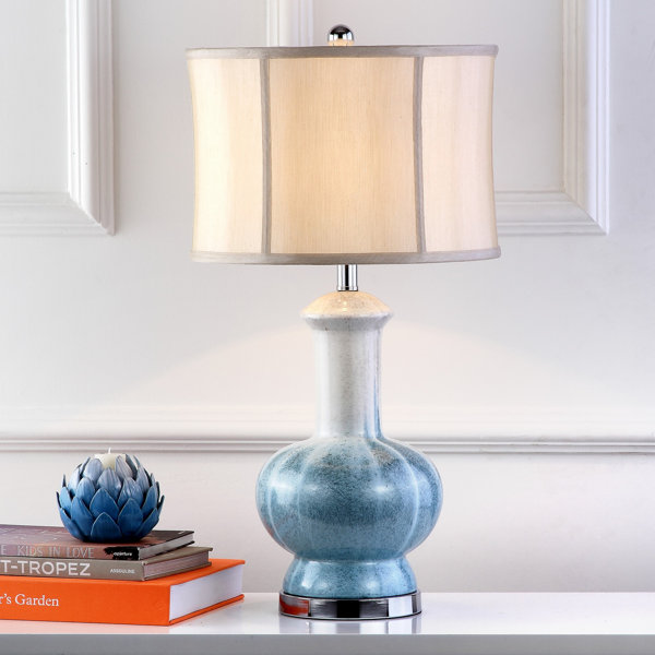 Highland Dunes Tangier 28.5" Metallic/Blue/Cream Table Lamp & Reviews ...