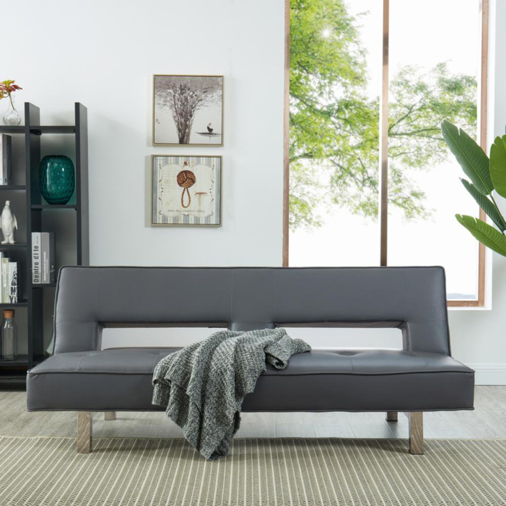 Wrought Studio™ Lenward Twin Vegan Leather Convertible Sofa | Wayfair