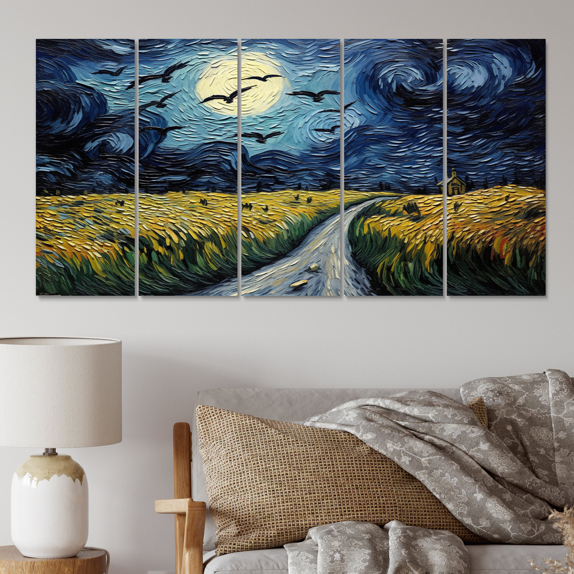 Design Art Vangogh Cornfield with Crows - Vangogh Metal Wall Decor Set ...