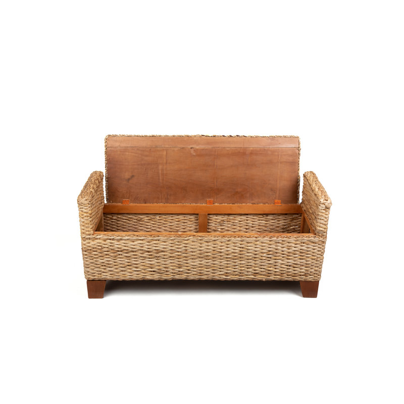 Bayou Breeze Akeeb Wicker Flip Top Storage Bench | Wayfair