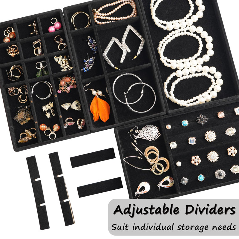Rebrilliant Jewelry Organizer Tray Set Of 8 Jewelry Trays, Necklaces ...
