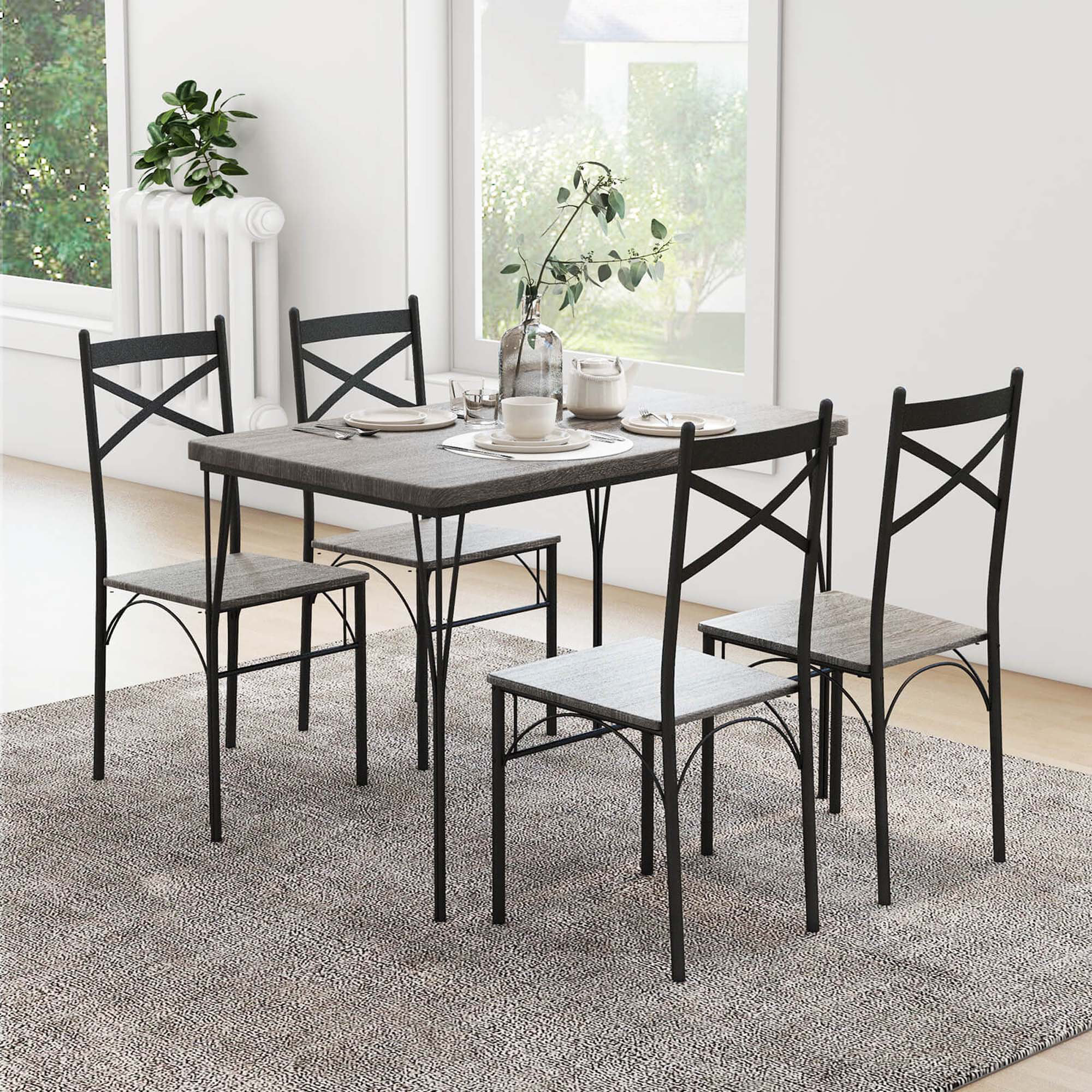 Gracie Oaks Frens Rectangular 28'' L x 44'' W Restaurant Dining Set ...