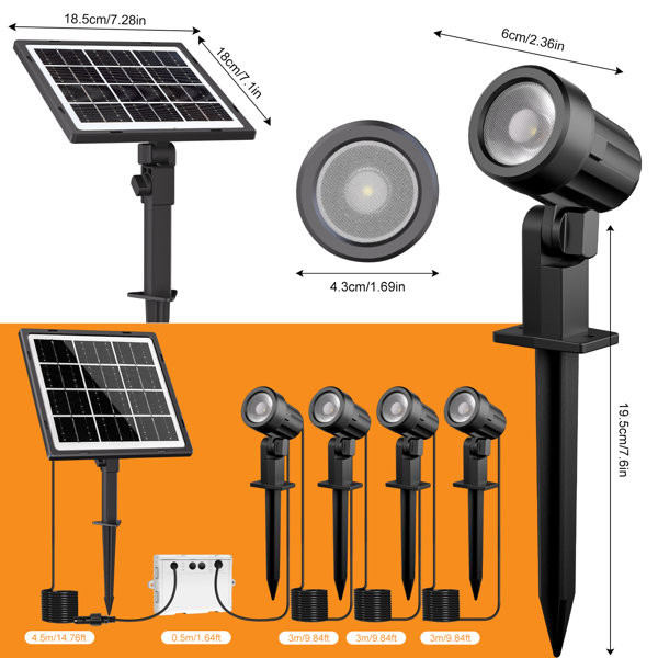 HOME LIGHTING GALLERY INC. Black Low Voltage Solar Powered Integrated ...