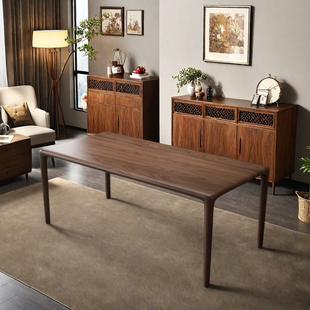 Hokku Designs Simple Texture Walnut Solid Wood Dining Table - Wayfair ...
