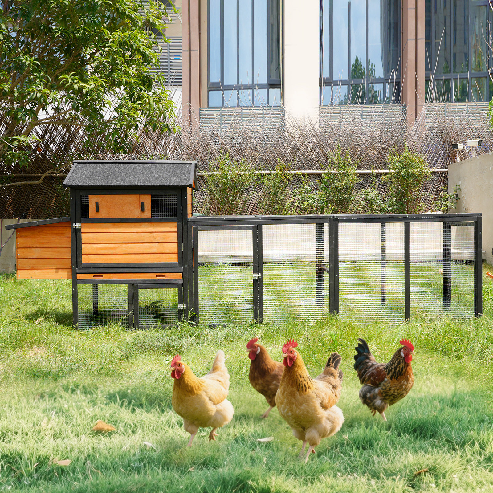 Tucker Murphy Pet™ Kewashigoods 114" Chicken Coop With Run, Wooden Hen ...