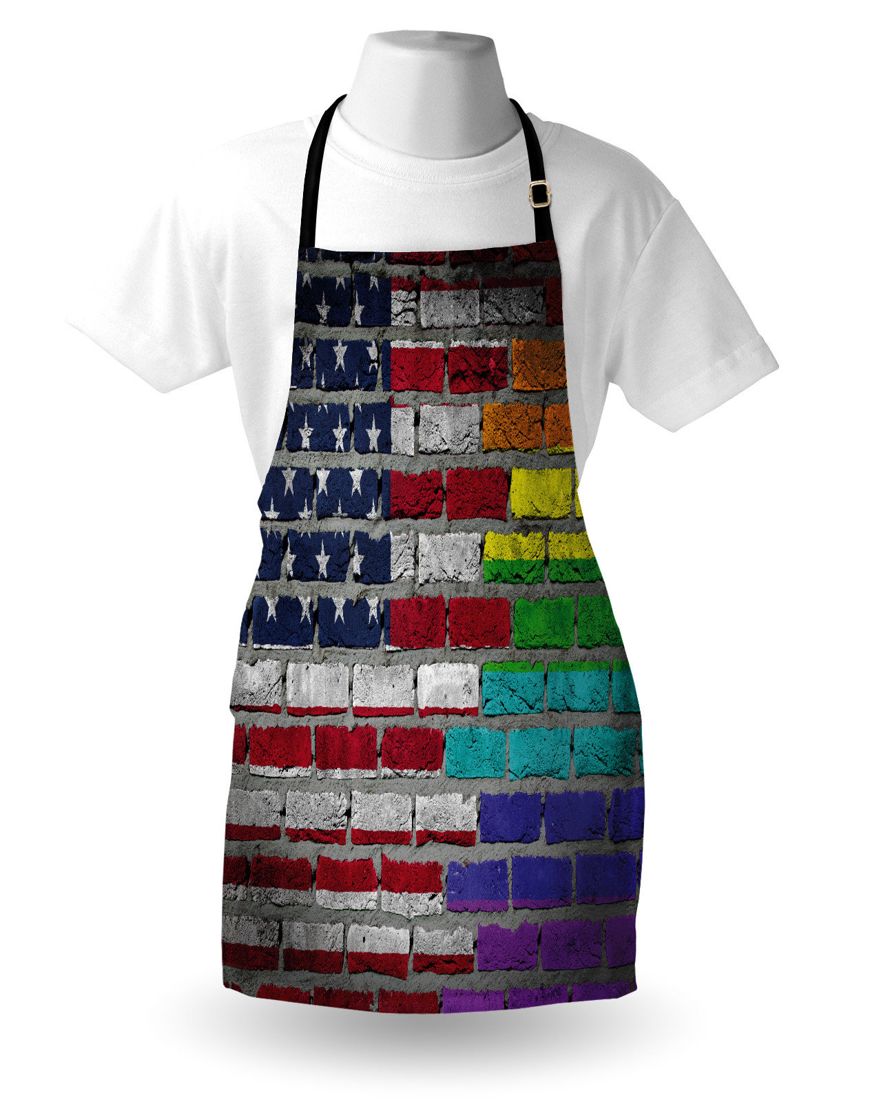 East Urban Home American Flag Apron Unisex, Brick Wall Pride, Adult ...