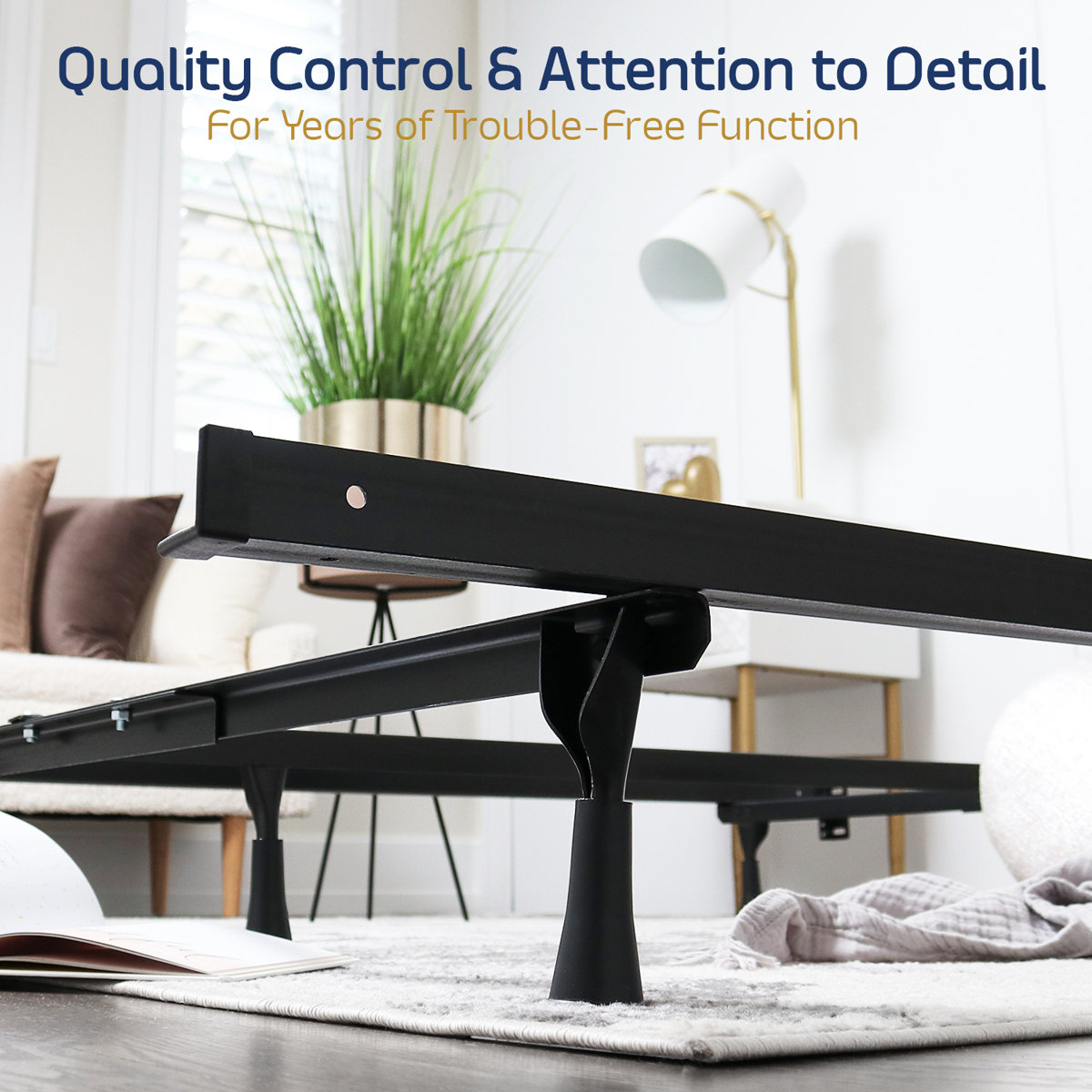 Clara Clark 5.25" Steel Bed Frame with Center Support Leg | Wayfair