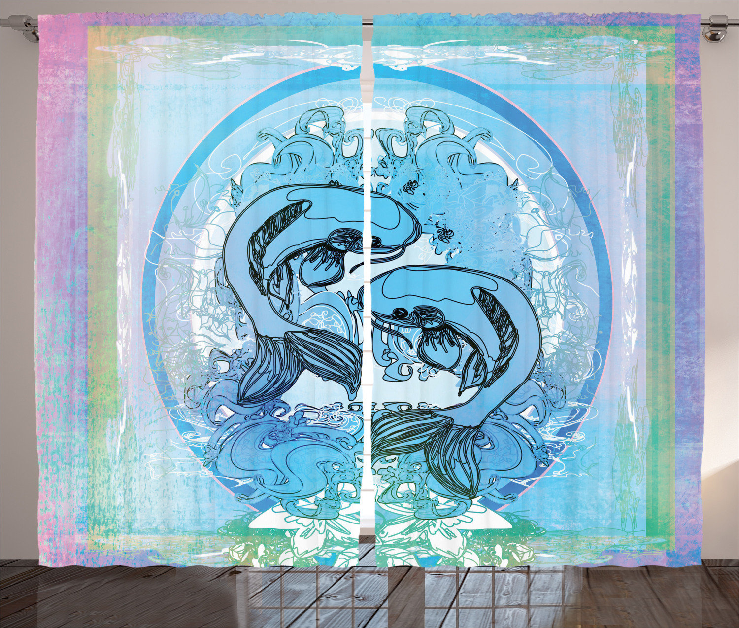 East Urban Home Japanese Semi-Sheer Rod Pocket Curtain Panels | Wayfair