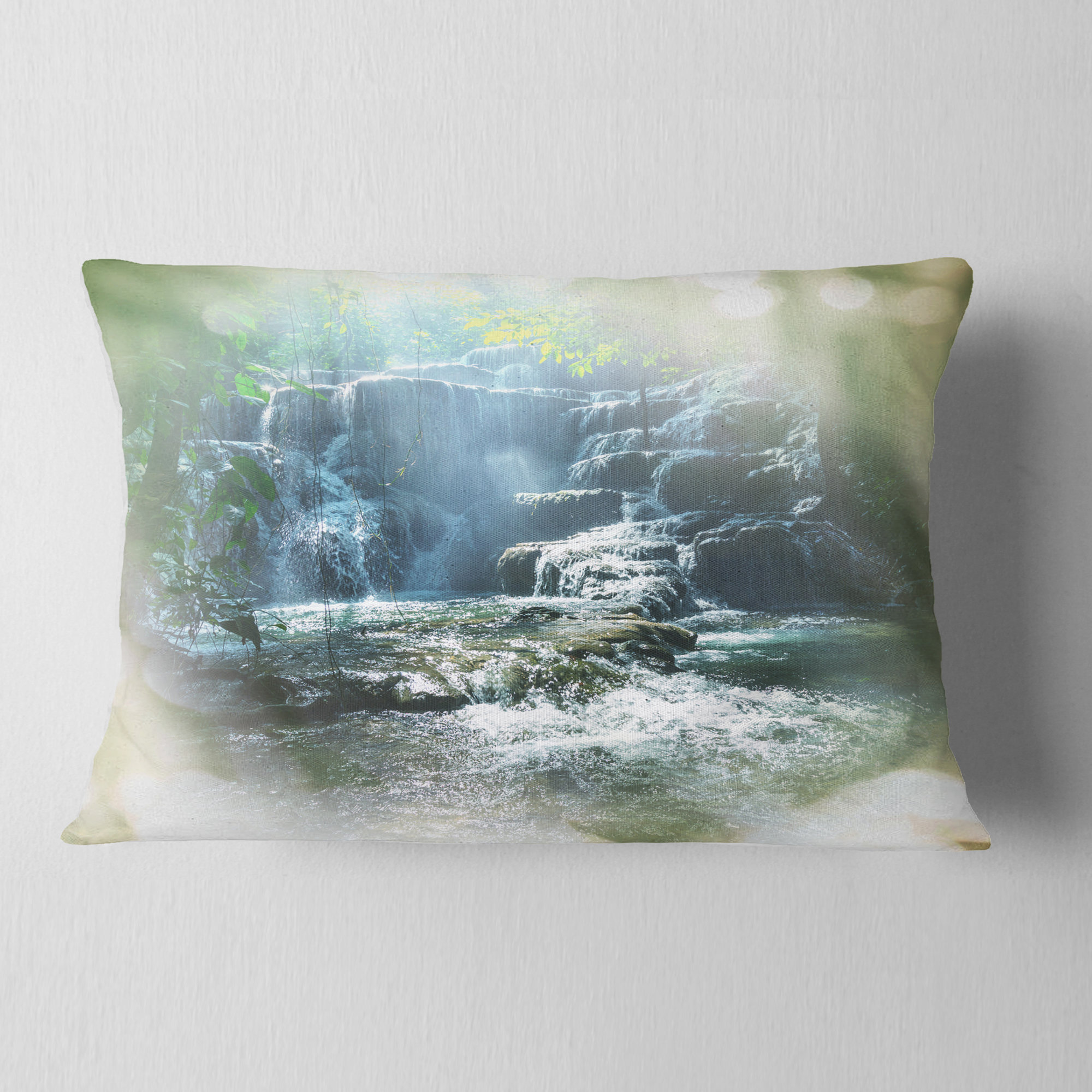 Design Art Fantastic Waterfall in Mexico Jungle - Landscape Printed ...