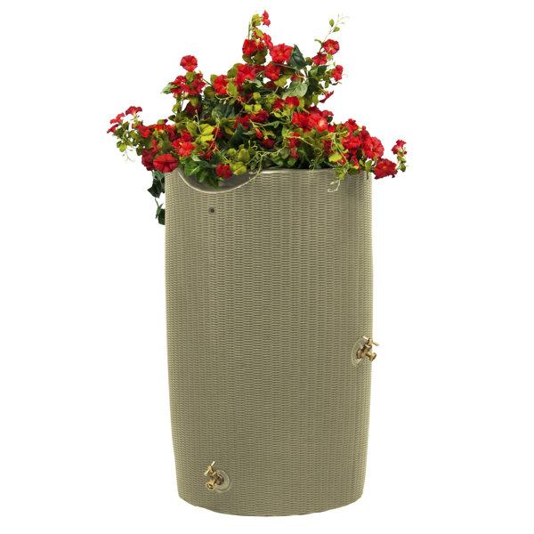 Good Ideas 50 Gallons Plastic Drainable Dual Overflow Planter Rain ...