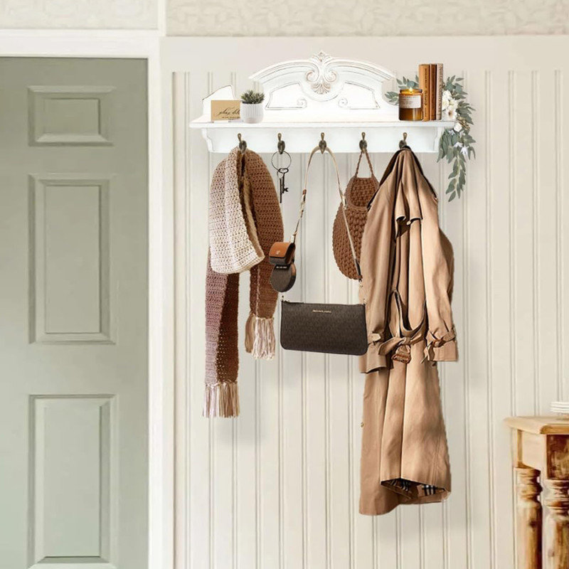 Bloomsbury Market Coat Hanger Wall Mount with Shelf - 24" Coat Rack ...