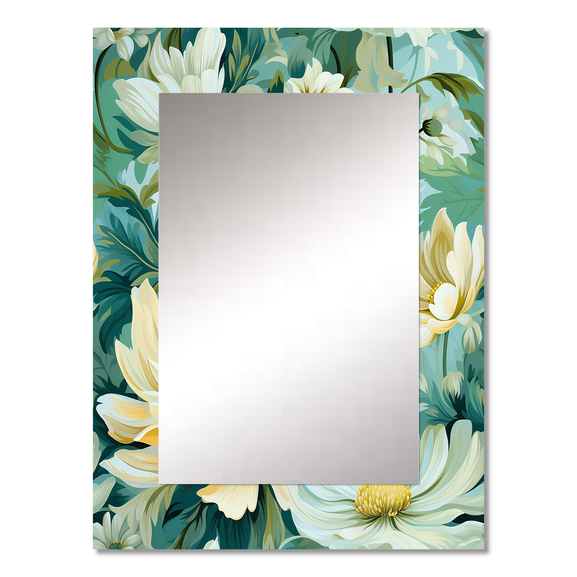Bungalow Rose Impressionist Greenery Botanical Pattern - Floral Mirror ...