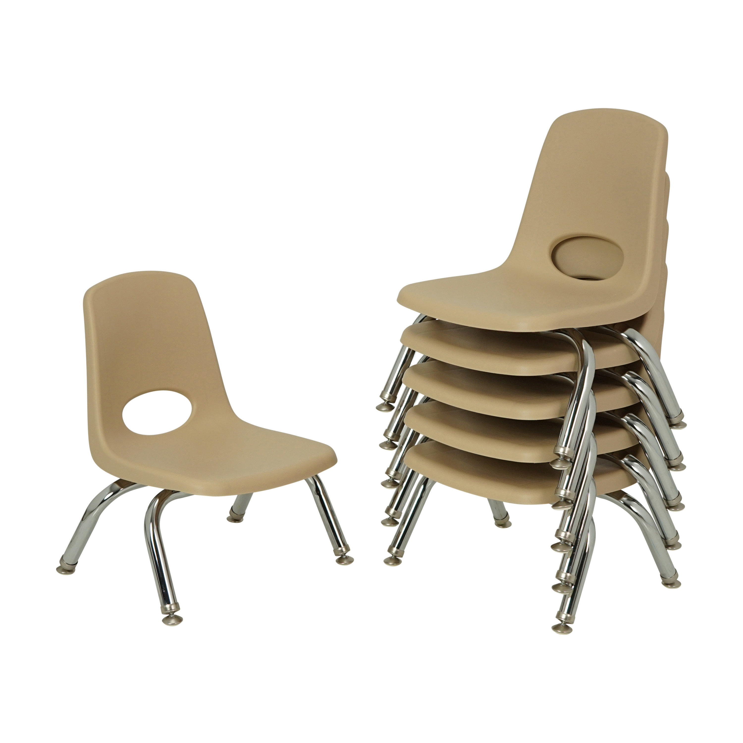 Factory Direct Partners 8" Stack Chair with Swivel Glides 6-Pack | Wayfair