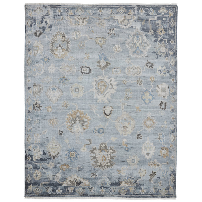 Madison Couture Rugs Frabasilio Hand Knotted Oriental Area Rug in Blue ...