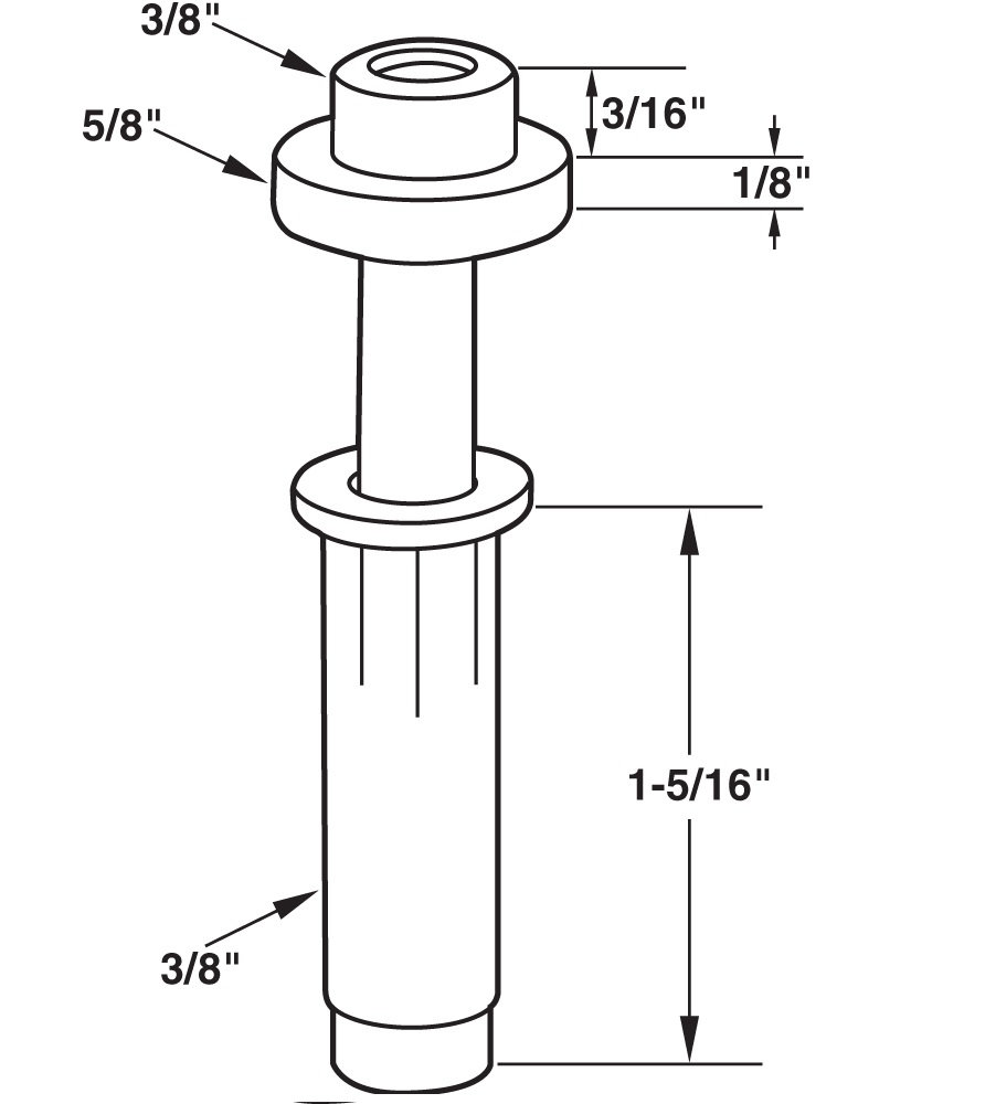 Prime-Line Bi-Fold Top Mount Pivot and Guide, 3/8 in. Pivot Cap, 3/8 in ...