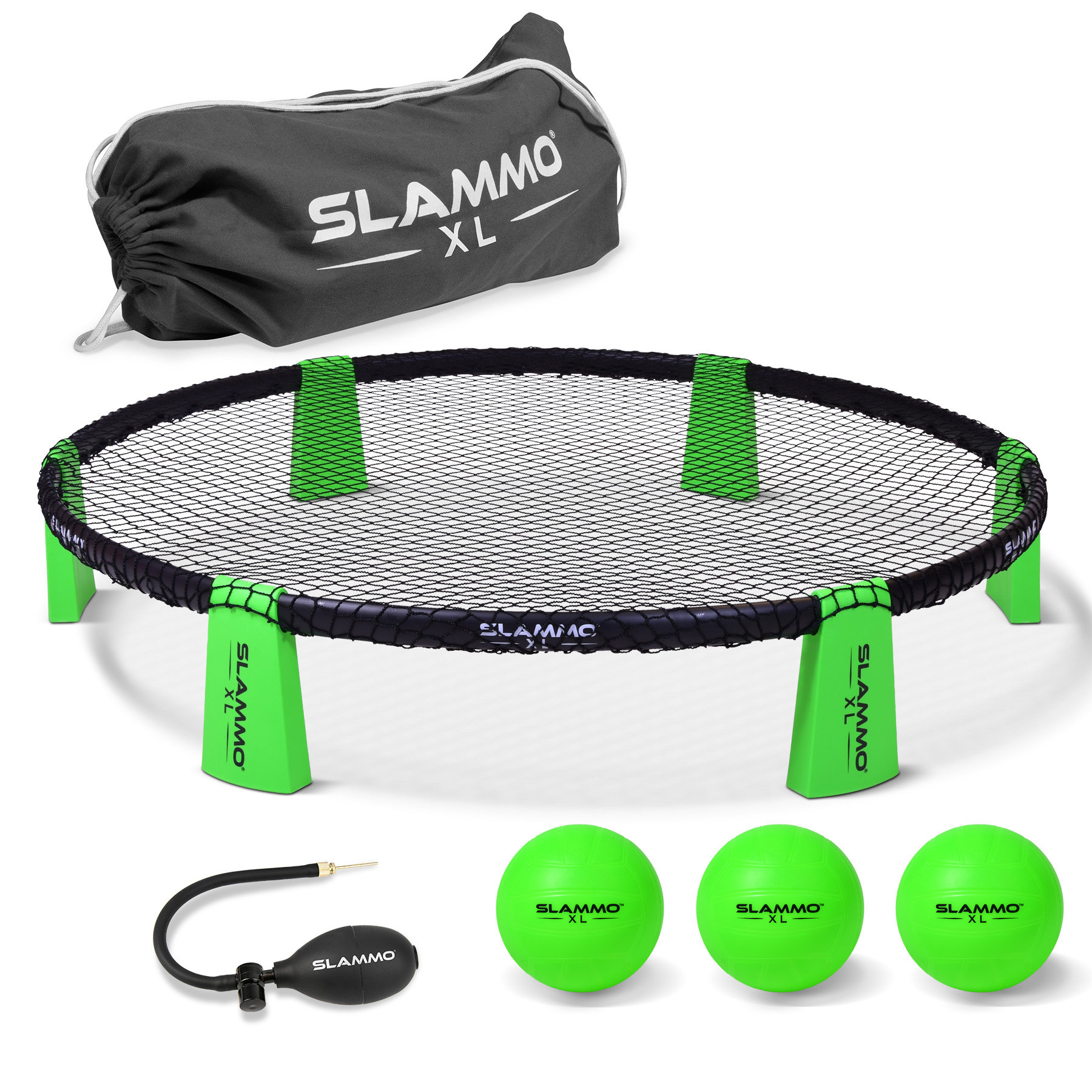 GoSports 6 Piece Slammo XL Game Set - Beach Outdoor Lawn Roundnet Game ...