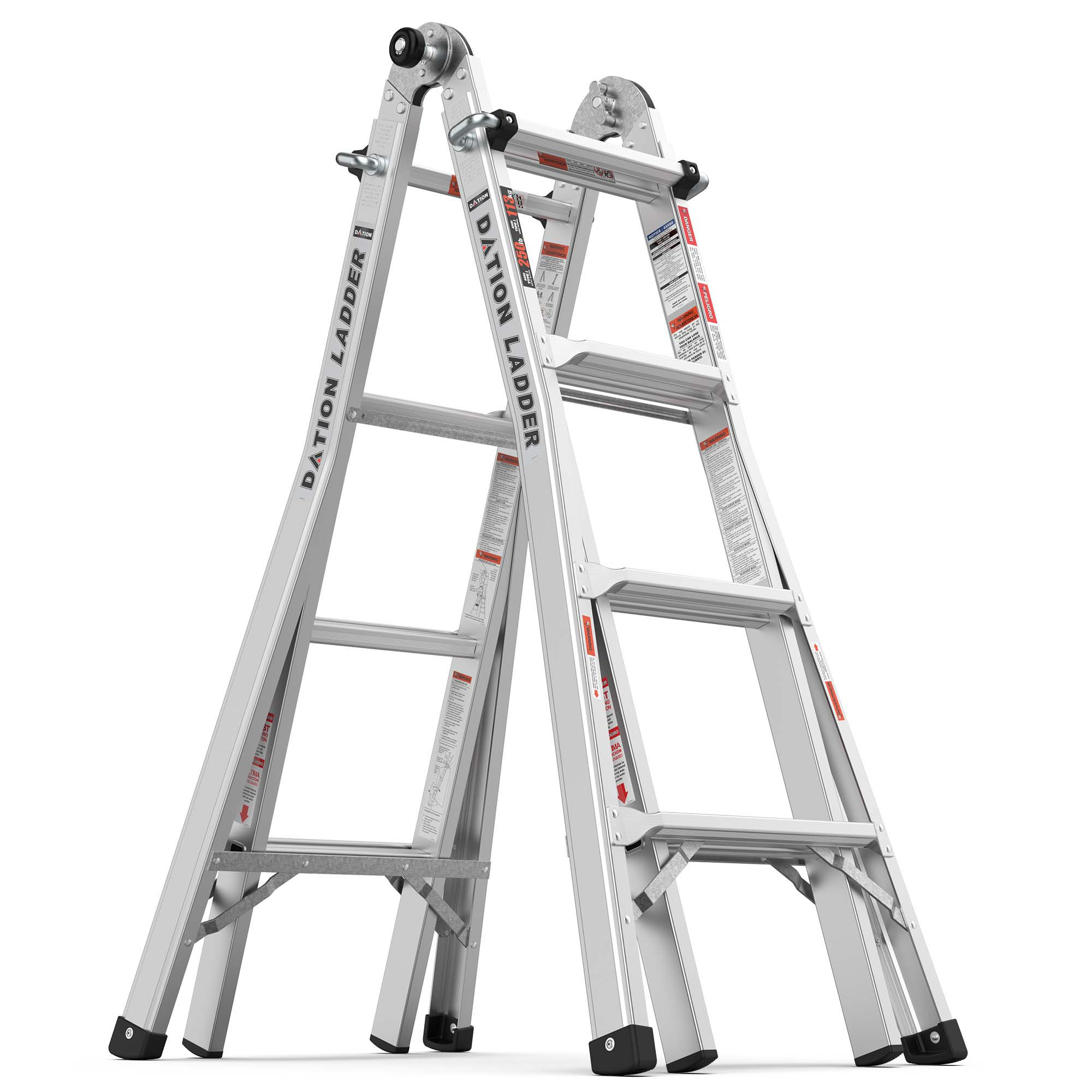 WFX Utility™ Dowding 4 - Step Aluminum Folding Ladder Multi-Position ...