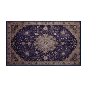 Bungalow Rose Machine Washable Purple Area Rug | Wayfair