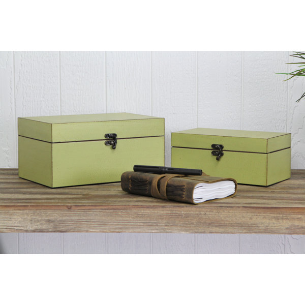 Wade Logan® Arafah 2 Piece Wooden Storage Boxes Set & Reviews | Wayfair