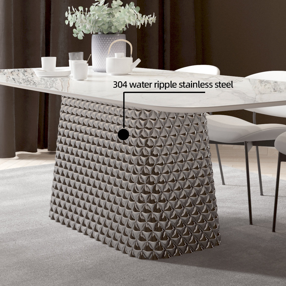 Ivy Bronx Cherline 70.86'' W Modern Rectangular Dining Table With Faux ...