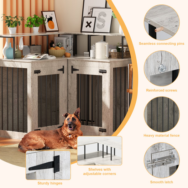 Tucker Murphy Pet™ Large Dog Crate Furniture, Large Corner Dog Crate ...