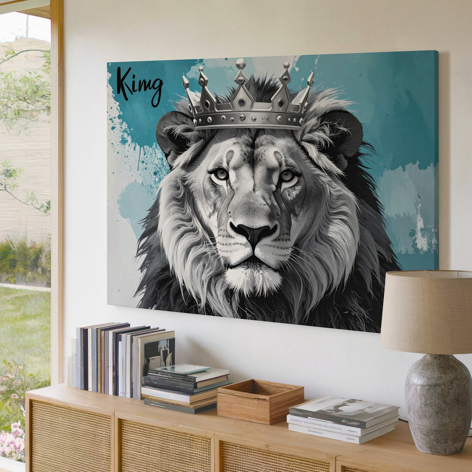 Fleur De Lis Living A Stylized Digitally Illustrated Lion With A Crown ...