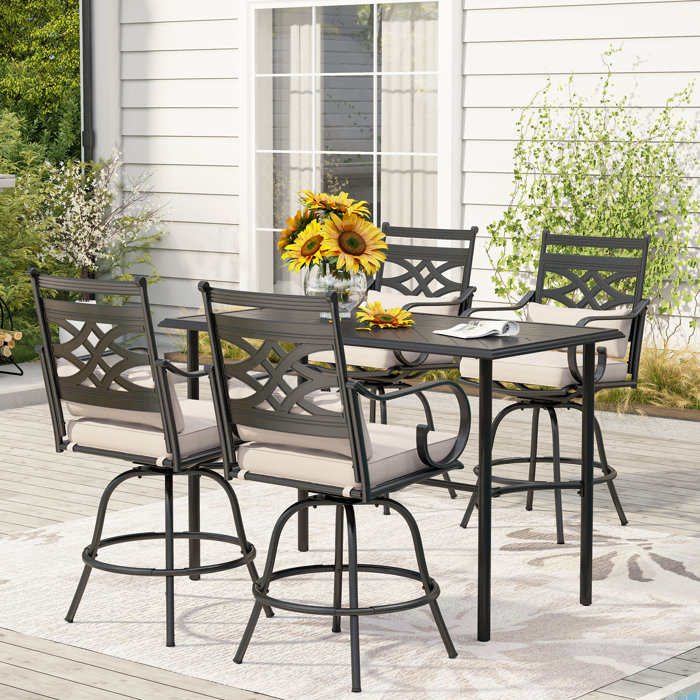 Lark Manor Alyne 4 - Person Rectangular Outdoor Dining Set with ...