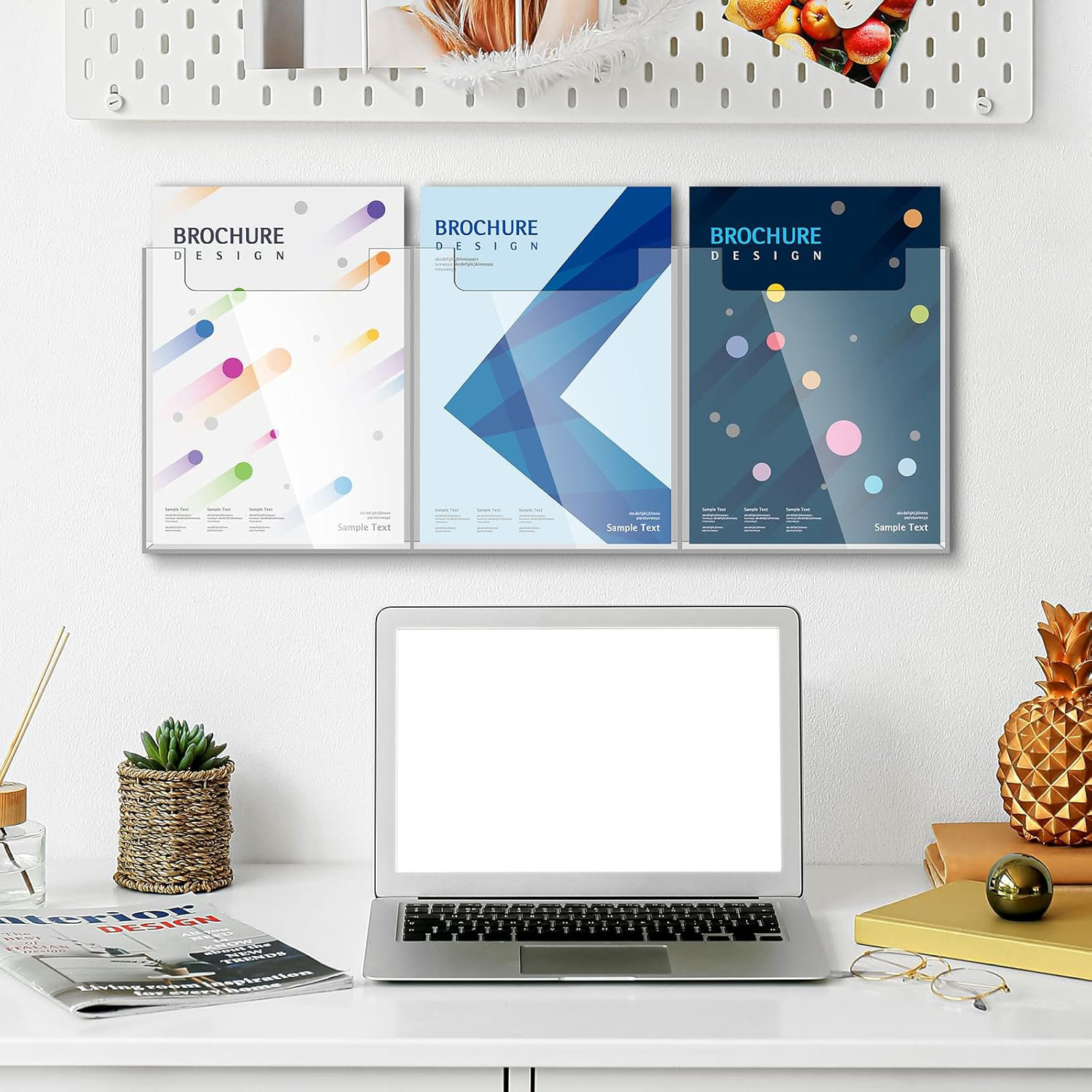 BONLOD 1 Pc Clear Hanging Brochure Holder Wall Mount Flyer Display ...