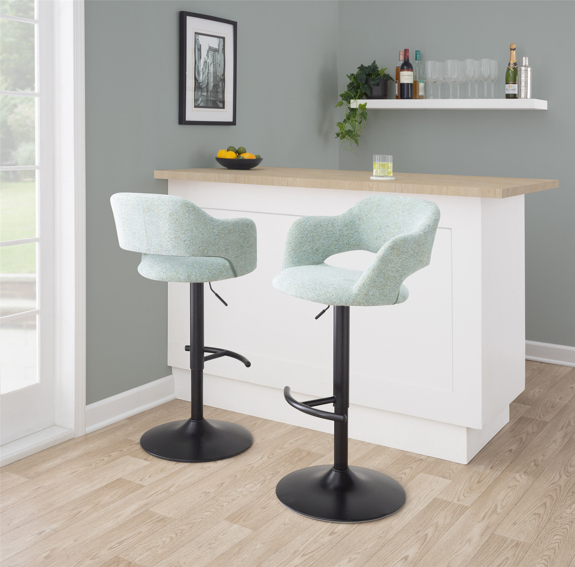 Ivy Bronx Ladavion Swivel Upholstered Adjustable Height Counter Stool ...