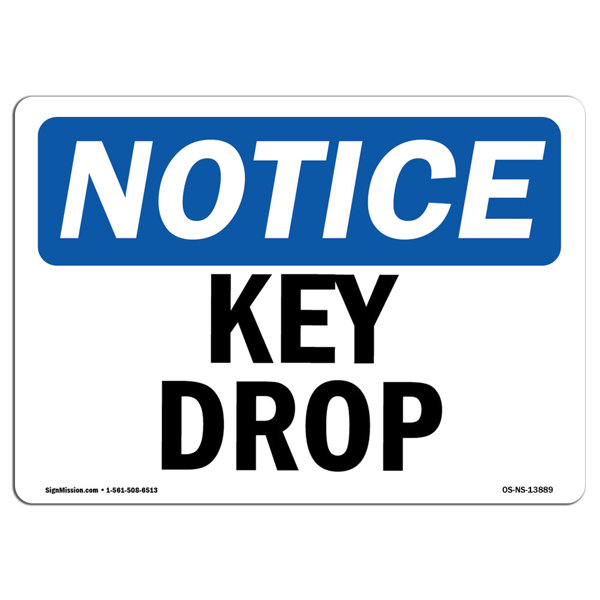 SignMission Key Drop Sign | Wayfair